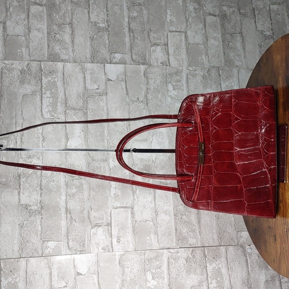 Prune | Bags | Prune Croc Embossed Leather Satchel Bag | Poshmark